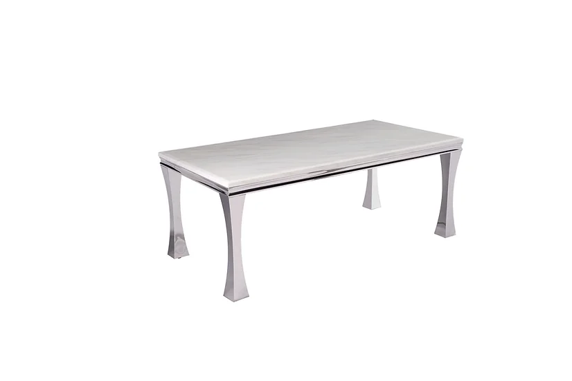 Gandhi Silver/White Dining Table - Tampa Bay Mattresses
